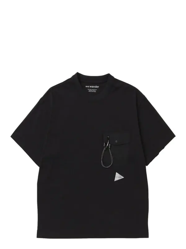 AND WANDER Carabiner Pocket T-shirt - Black