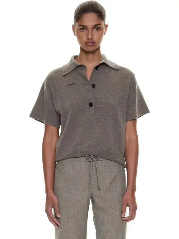 Christopher Esber Cashmere Knit Polo - Grey
