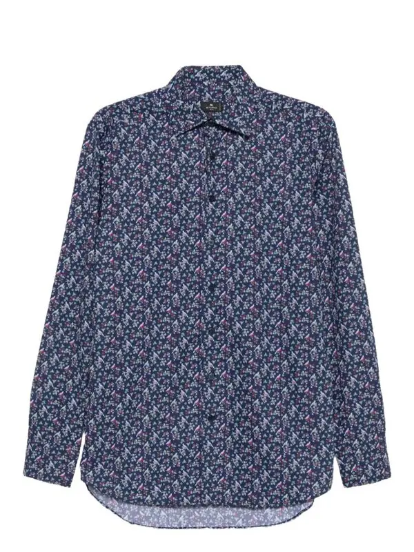 Etro Floral-print Shirt - Blue