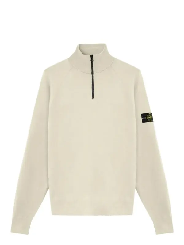 Stone Island Regular-fit Half-zip Jumper With Raglan Sleeves - Sand-colored