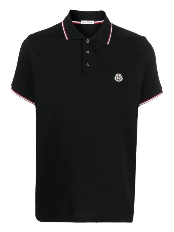 Moncler Short-sleeved Polo Shirt - Black