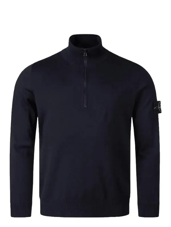 Stone Island Zip-neck Sweater - Blue