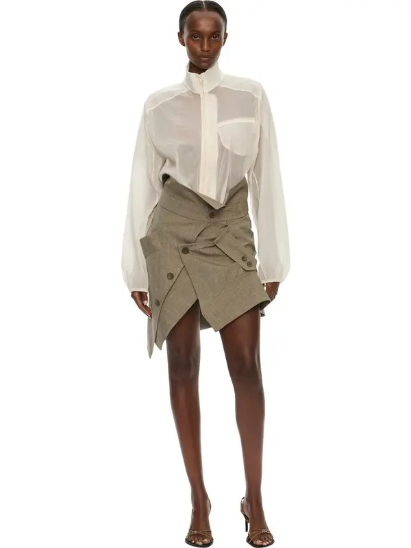 Christopher Esber Dannie Lucent Mottled Sheer Bomber - White