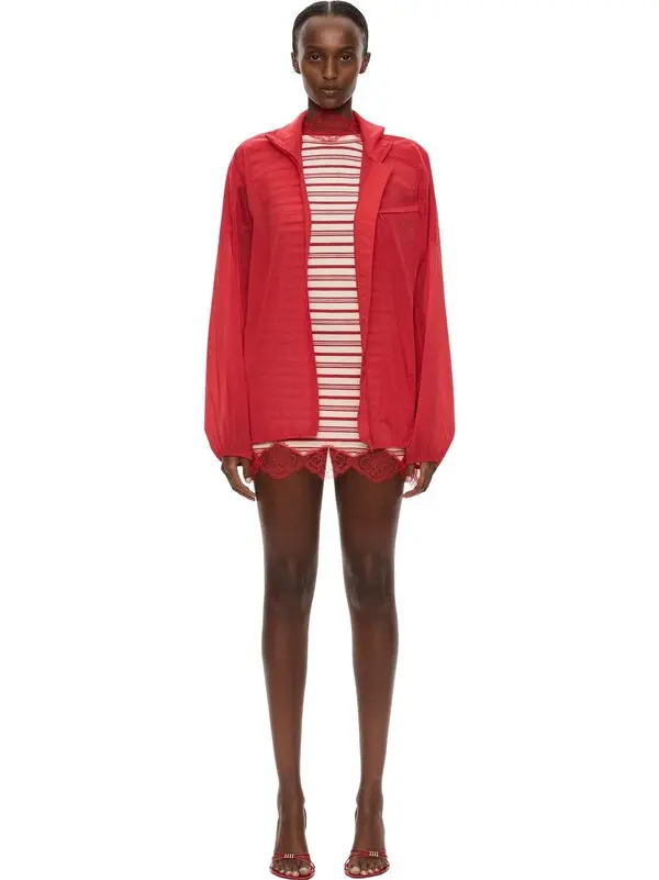 Christopher Esber Dannie Lucent Mottled Sheer Bomber - Red