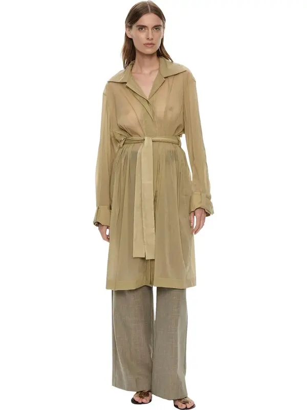 Christopher Esber Lucent Mottled Sheer Chore Jacket - Beige
