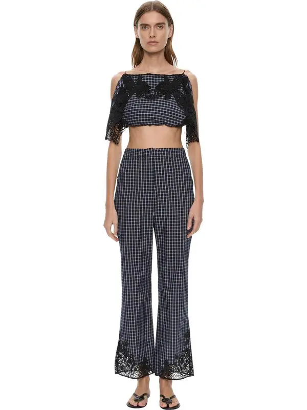 Christopher Esber Maya Embroidered Handkerchief Trouser - Blue