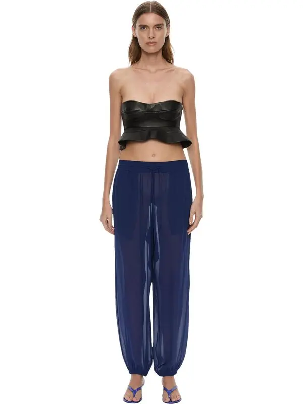 Christopher Esber Bennett Silk Georgette Pants - Blue