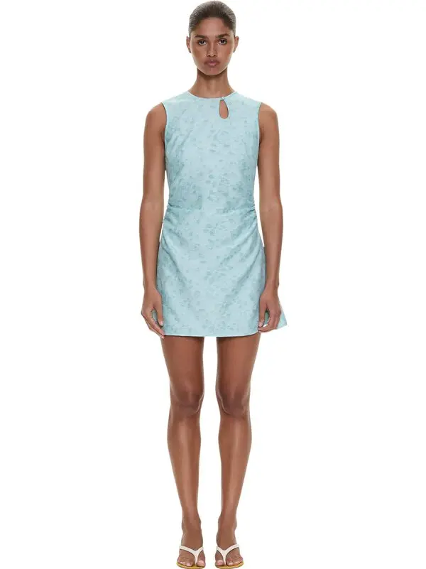 Christopher Esber Light Leak Jacquard Loophole Mini Dress - Blue