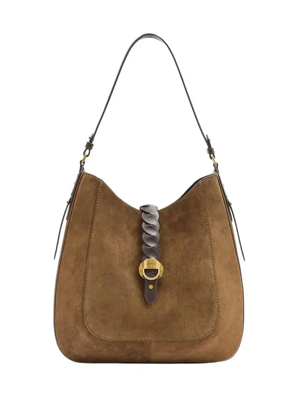 Isabel Marant Étoile Altay Hobo Bag In Suede Calfskin - Bronze