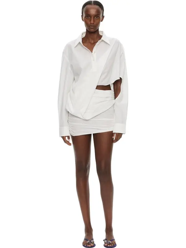 Christopher Esber Aiba Draped Shirt Dress - White