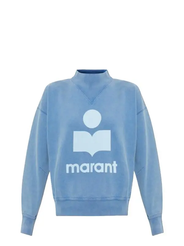 Isabel Marant Étoile Long Sleeve Sweatshirt With Flocked Logo - Blue