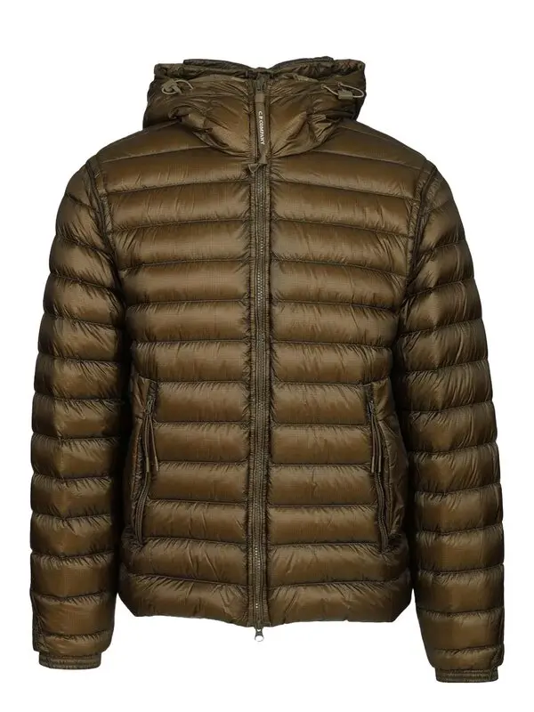 C.P. COMPANY Long-sleeved Hooded Cotton Jacket - Green