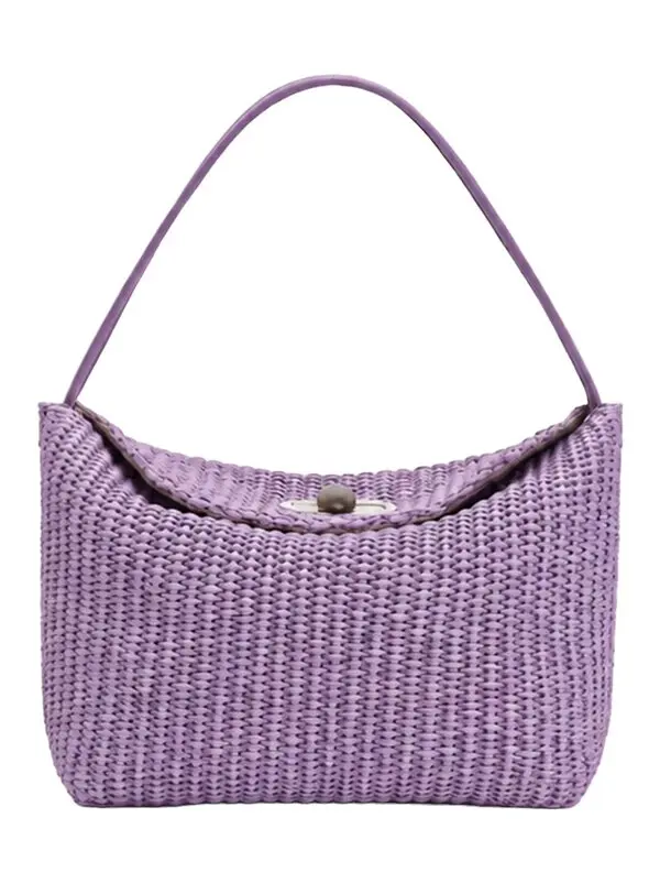 Christopher Esber Turnlock Raffia Mini Bag - Pink