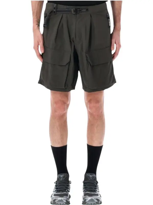AND WANDER Belted Cargo Shorts - Black