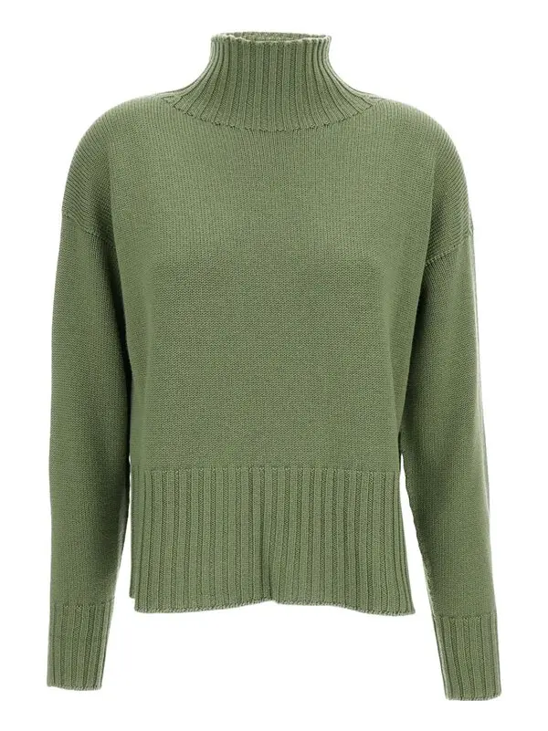 DRUMOHR Long Sleeve High Neck Sweater - Green