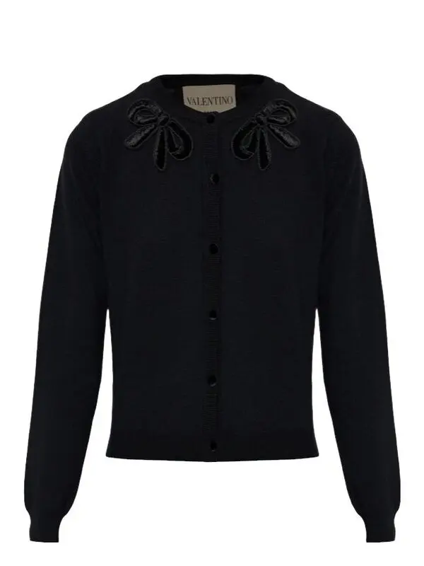 Valentino Garavani Long-sleeve Embellished Cardigan - Black