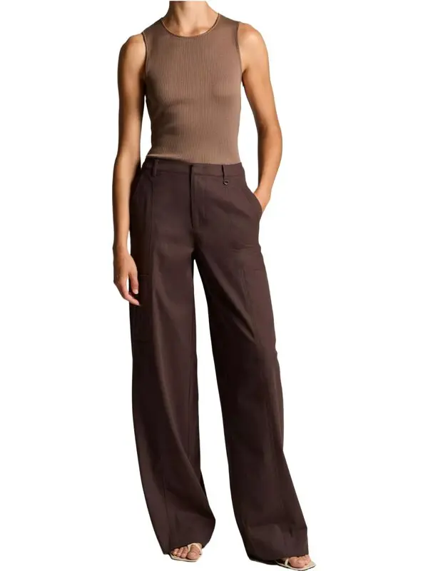 Vince Mid-rise Wide Leg Paneled Trousers - Black