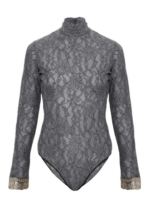Valentino Garavani High-necked Long-sleeved Bodysuit - Black