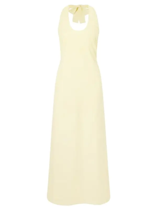 SIR. Sleeveless Maxi Dress With V-neck And Tie-back - Yellow