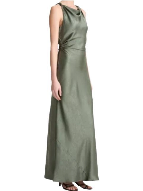 Vince Twisted Shoulder Maxi Dress - Gray