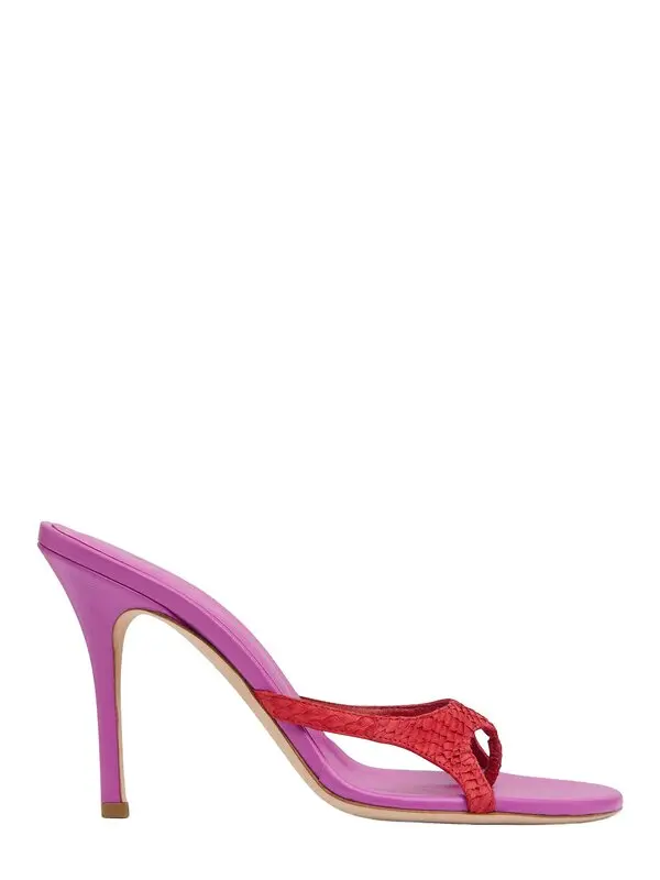 Christopher Esber Alocasia Stiletto Heel Sandal In Textured Salmon Leather - Red