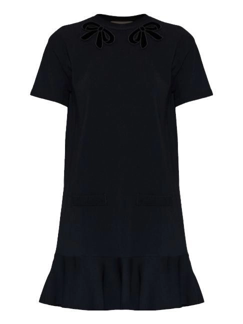 Valentino Garavani Short-sleeved Dress With Bow Details - Black