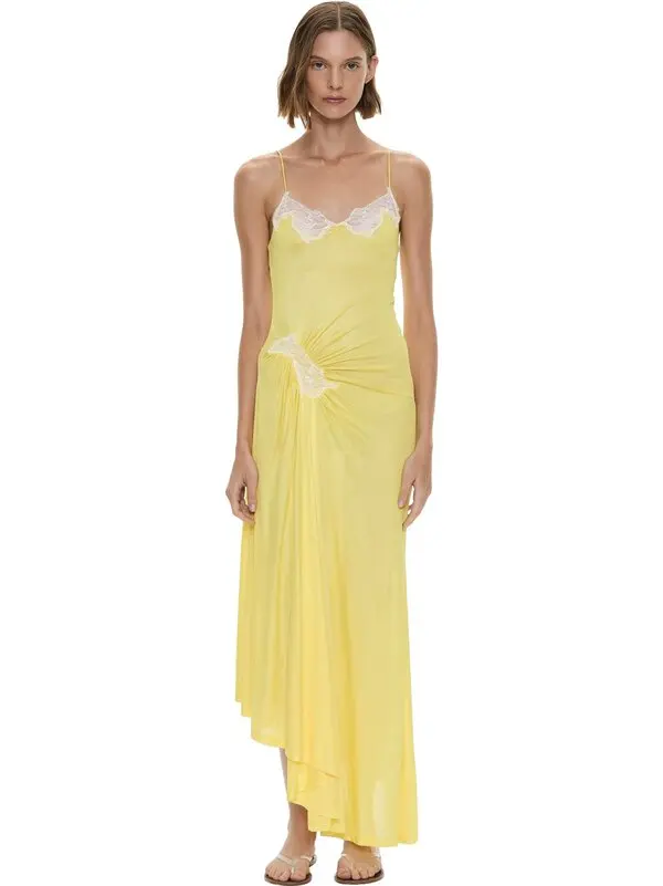 Christopher Esber Delphin Lace Rib Cami Dress - Yellow
