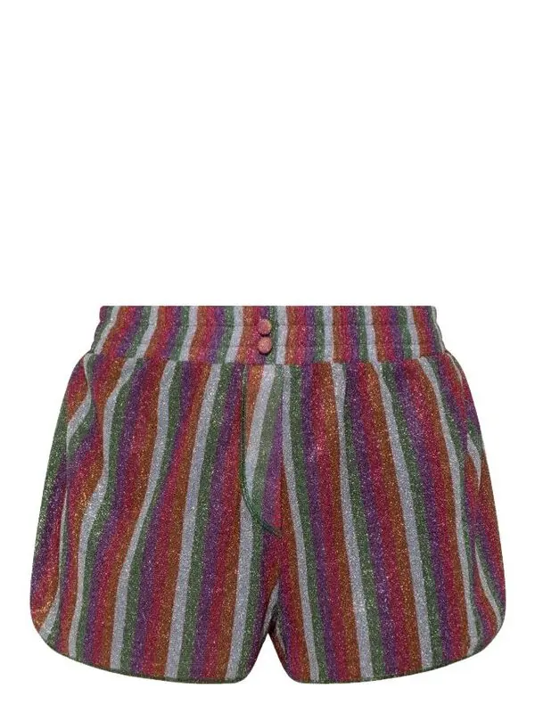 Oseree Striped Metallic Shorts - Multicolor