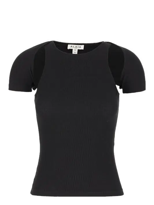 Alaïa Crew-neck Short Sleeve Top - No