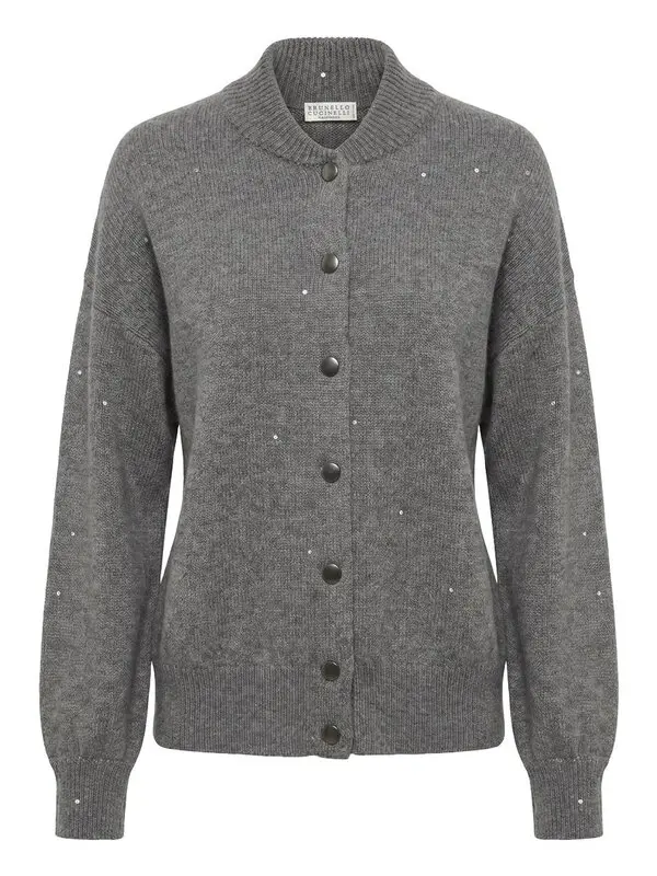 Brunello Cucinelli Long-sleeved Crewneck Cardigan With All-over Sequin Embellishment - No