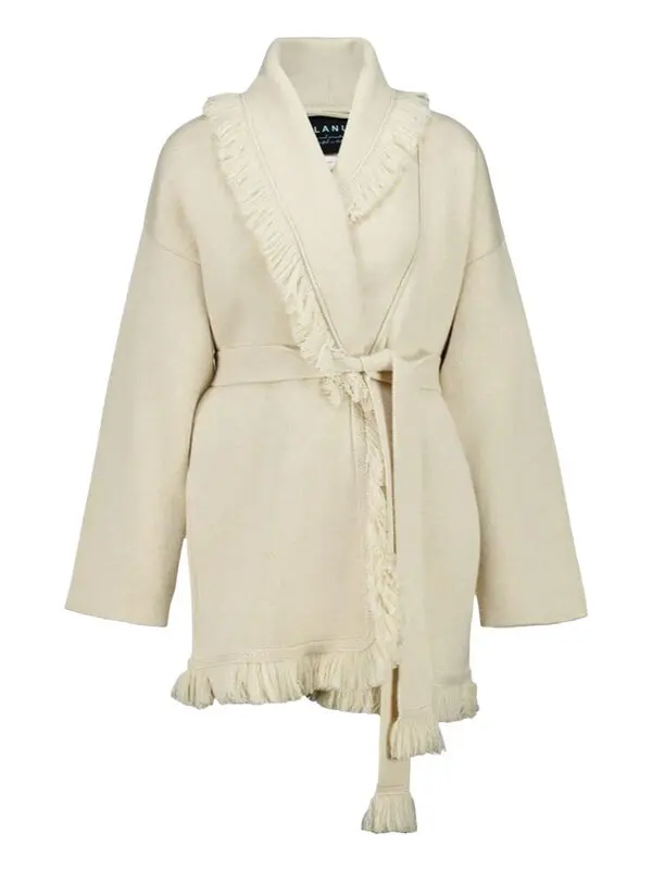 Alanui Fringed Finest Coat - Nude