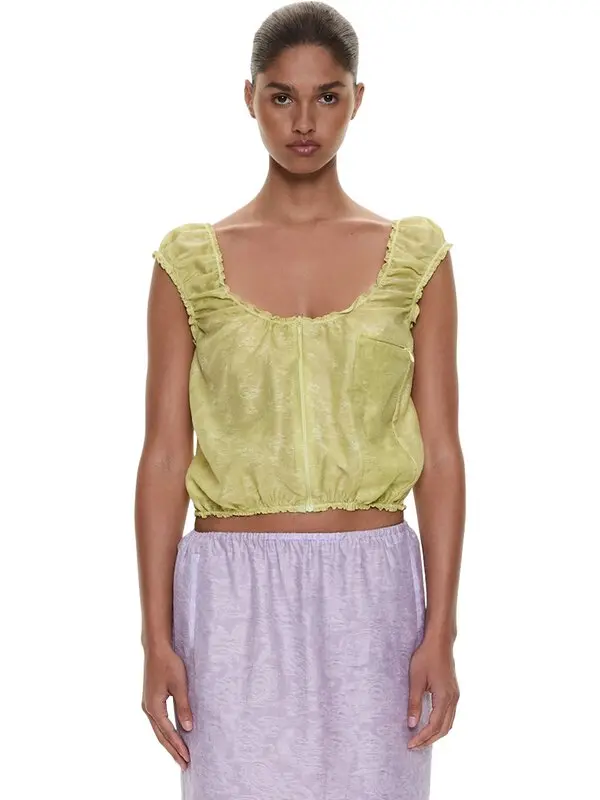Christopher Esber Light Leak Jacquard Zip Up Top - Yellow