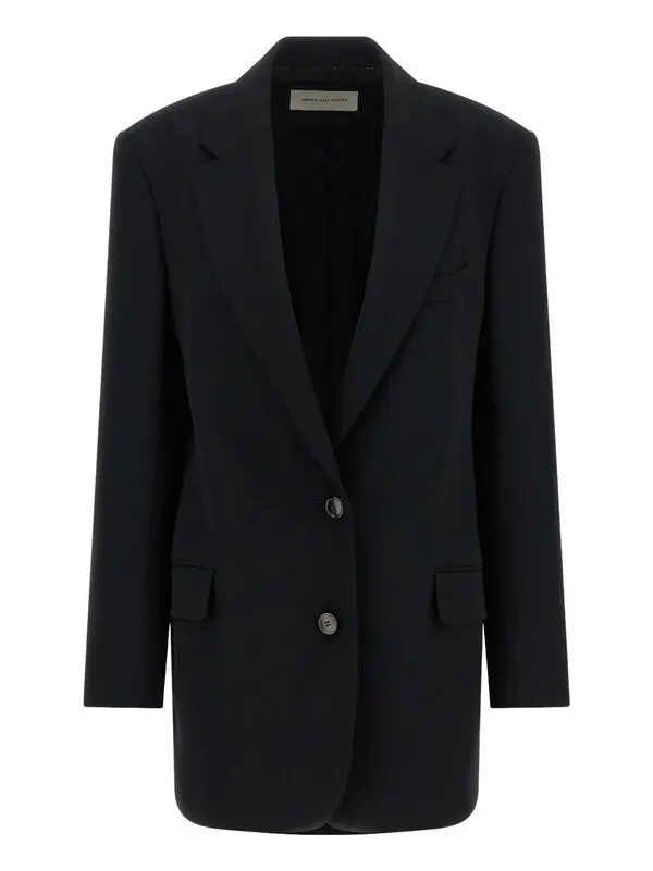 Dries Van Noten Single-breasted Crêpe Blazer - Black