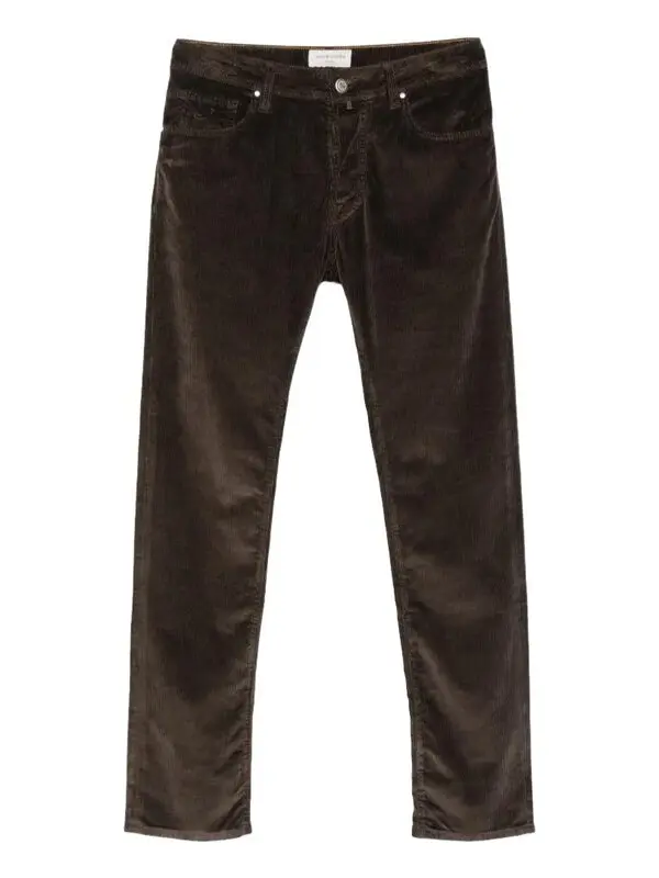 Jacob Cohen Corduroy Trousers With Belt Loops - Black