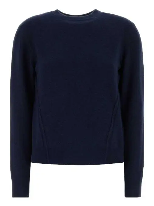 JIL SANDER Long Sleeve Sweater With Back Slit - Navy