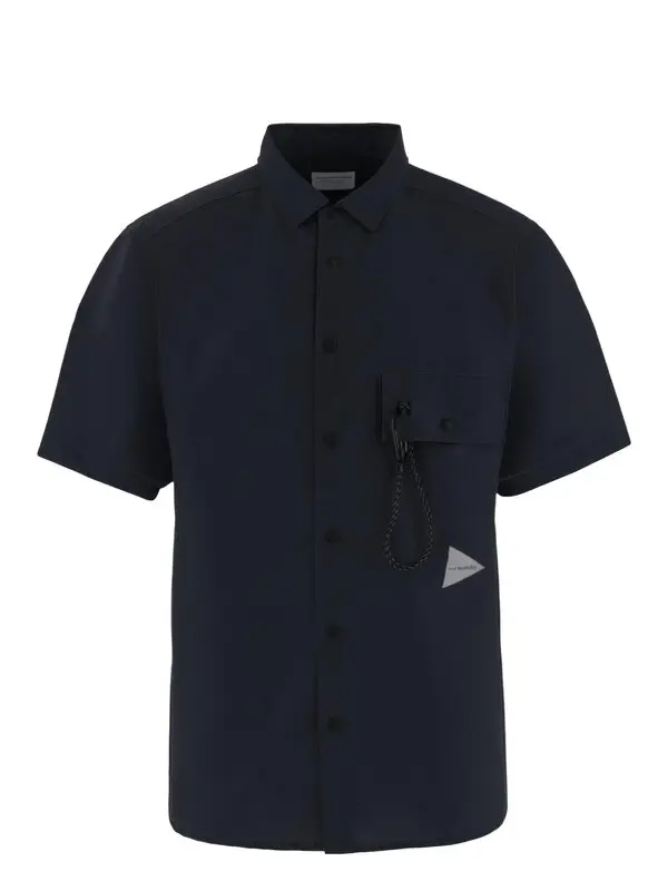 AND WANDER Collared Short-sleeved Shirt - Black