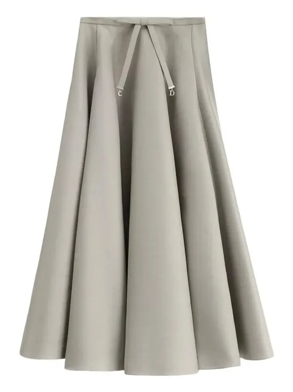 Dior Mid-length Flared Skirt With Cd Charm Embellishment - Grey