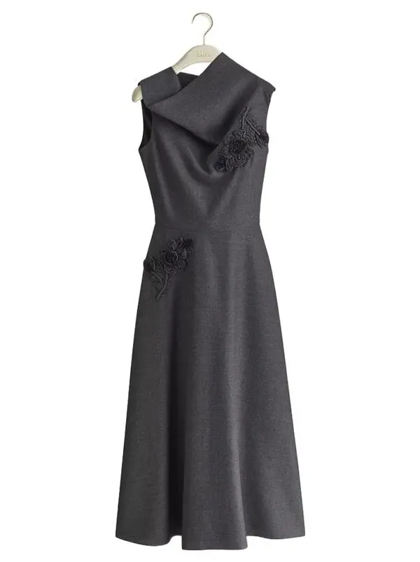 Dior Mid-length Flared Dress - Black