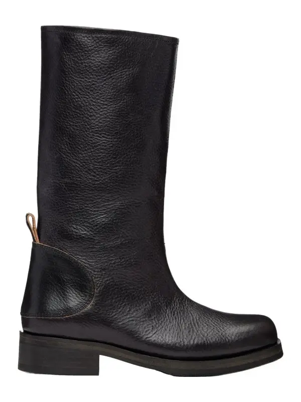 Our Legacy Mid-calf Square Toe Boots - Deep Black