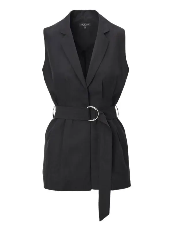 Rag & Bone Mandi Belted Vest - Black