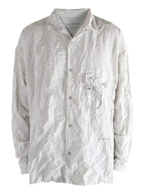 AND WANDER Pleated Shirt - White