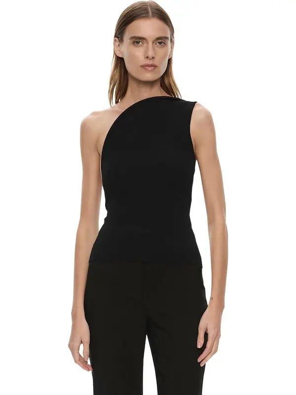 Christopher Esber Concave Wired One-shoulder Top - Black
