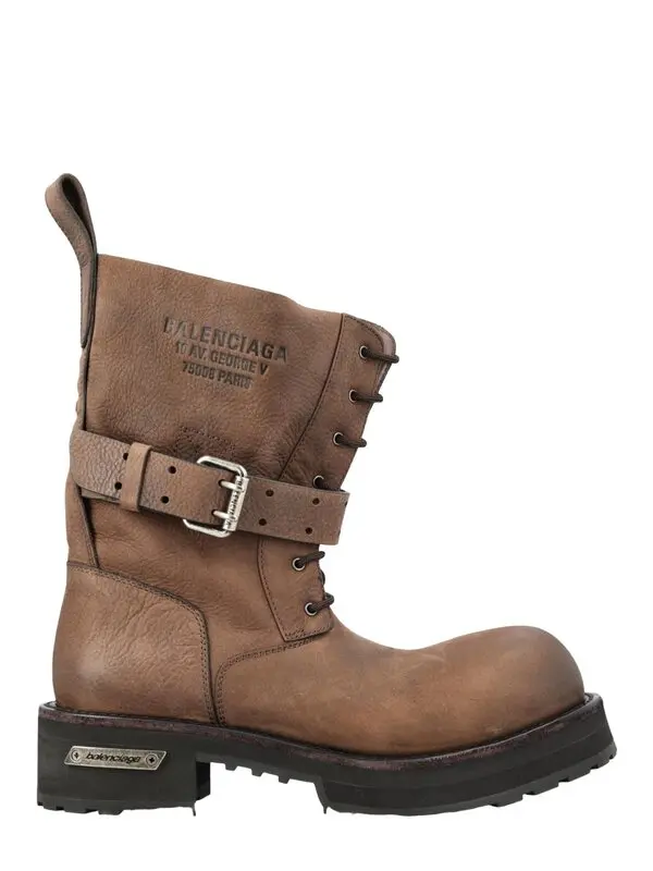 Balenciaga Round-toe Ankle Boots - Brown
