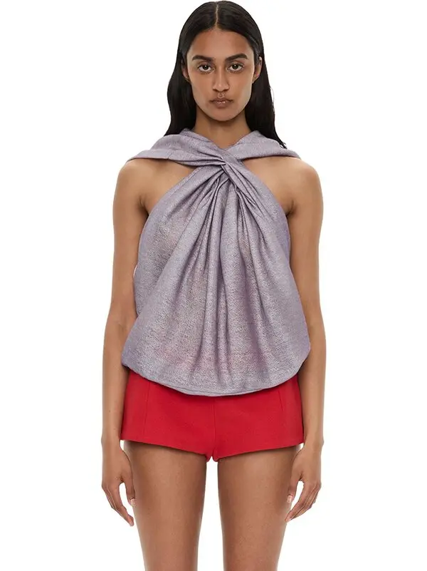 Christopher Esber Draped Hooded Top - Faded Lilac