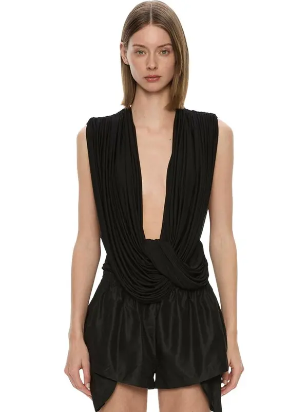 Christopher Esber Ripple Drape Top - Black