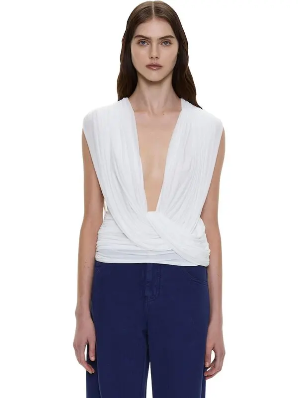 Christopher Esber Ripple Drape Top - White