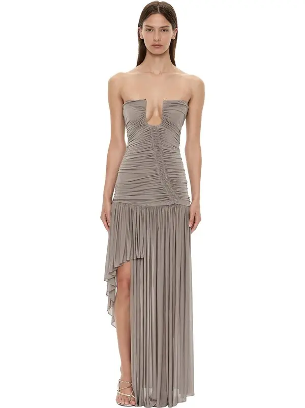 Christopher Esber Arced Orion Strapless Gown - Grey