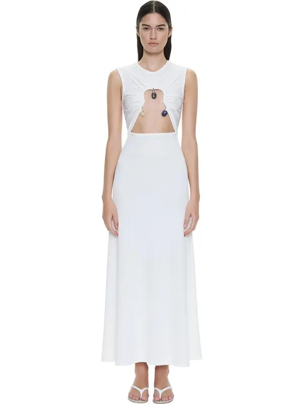 Christopher Esber Hiero Crystal Disconnect Tank Dress - White