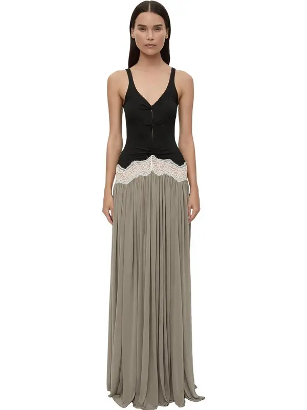 Christopher Esber Open Twist Verner Lace Tank Dress - Grey