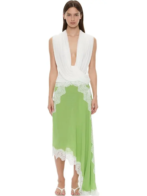 Christopher Esber Verve Lace Skirt - Green